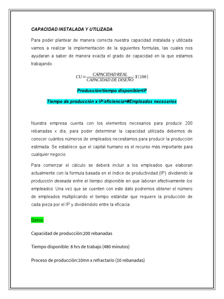 Capacidad Instalada y Utilizada | PDF | Economias | Business