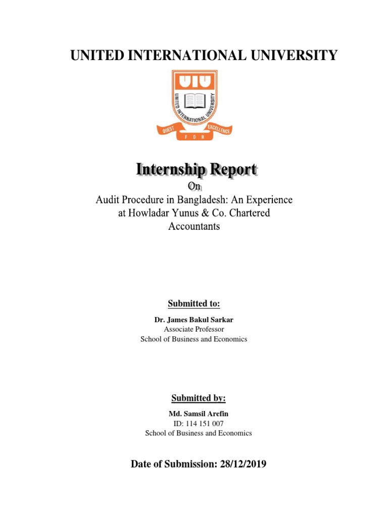 Internship Report On Audit Procedure | PDF | Financial Audit | Audit