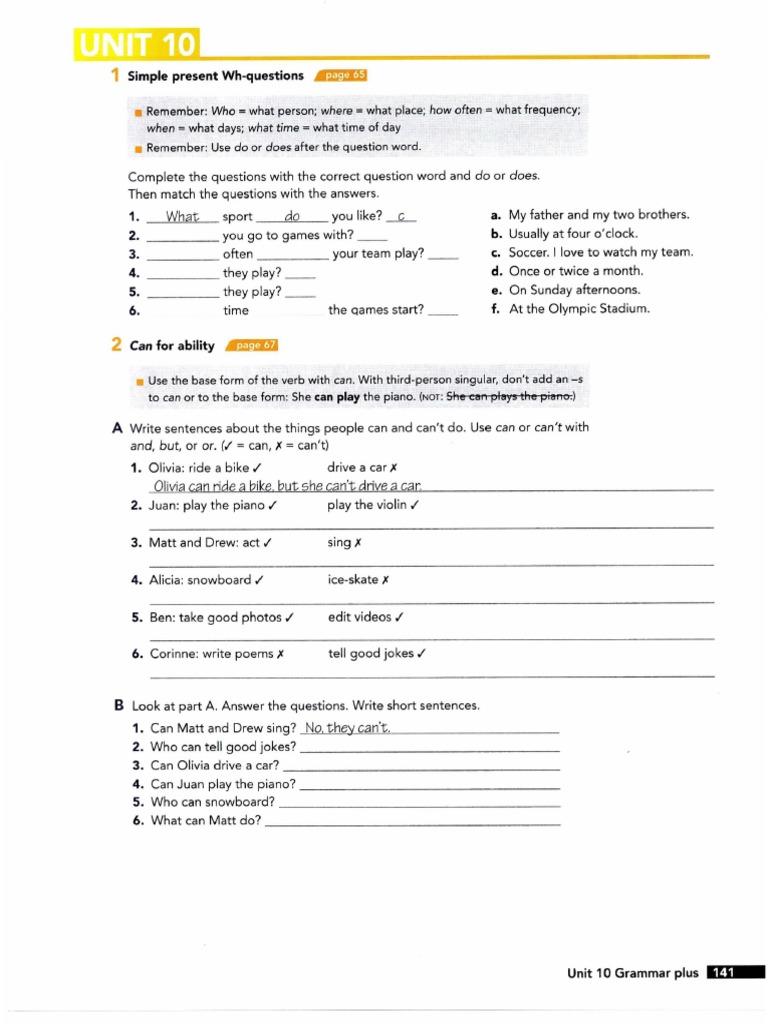 UNIT 10 Grammar Plus | PDF