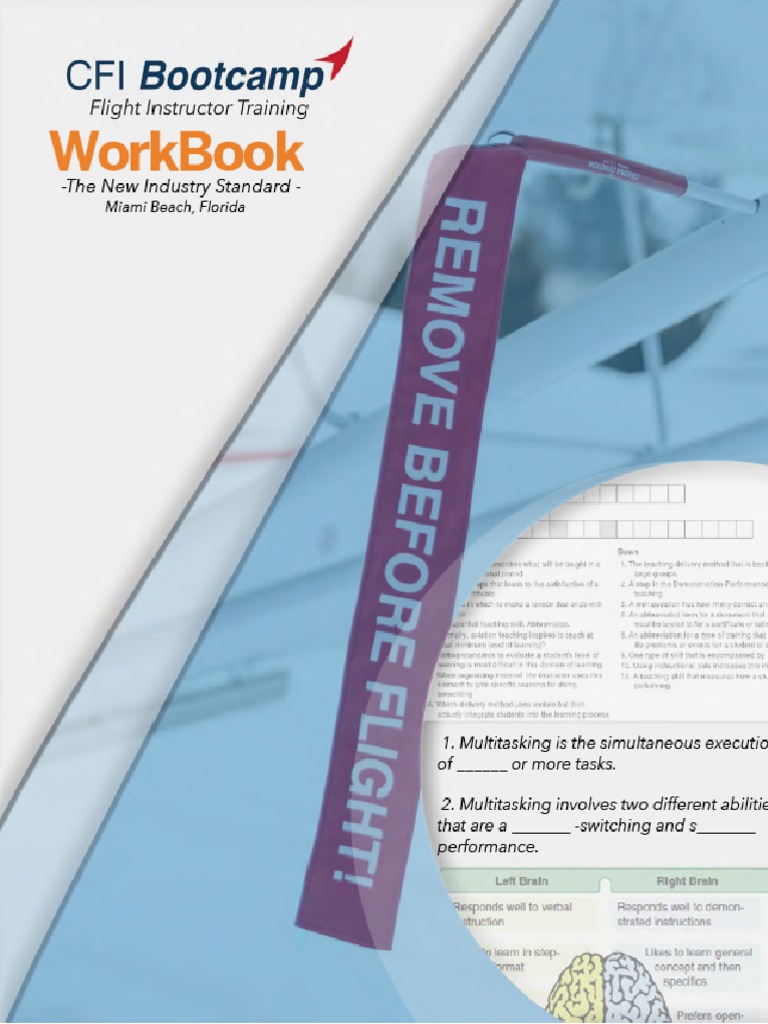 CFI Workbook Sept19V2 | PDF | Flight Instructor | Learning