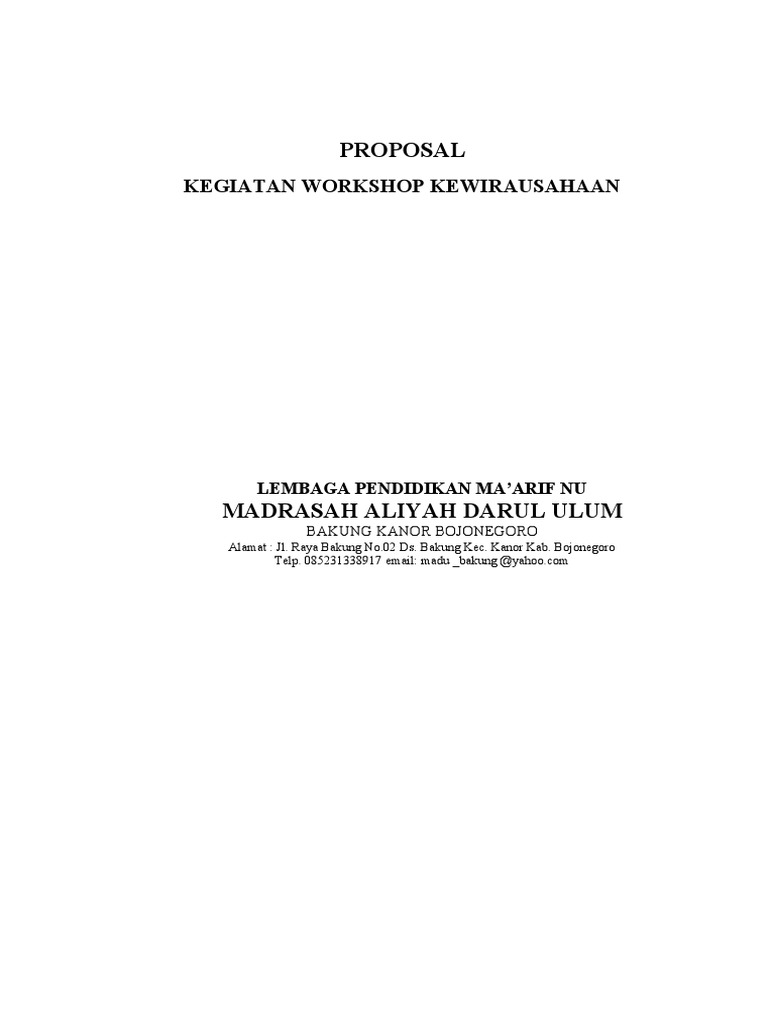 PROPOSAL Kewirausahaan MADU | PDF