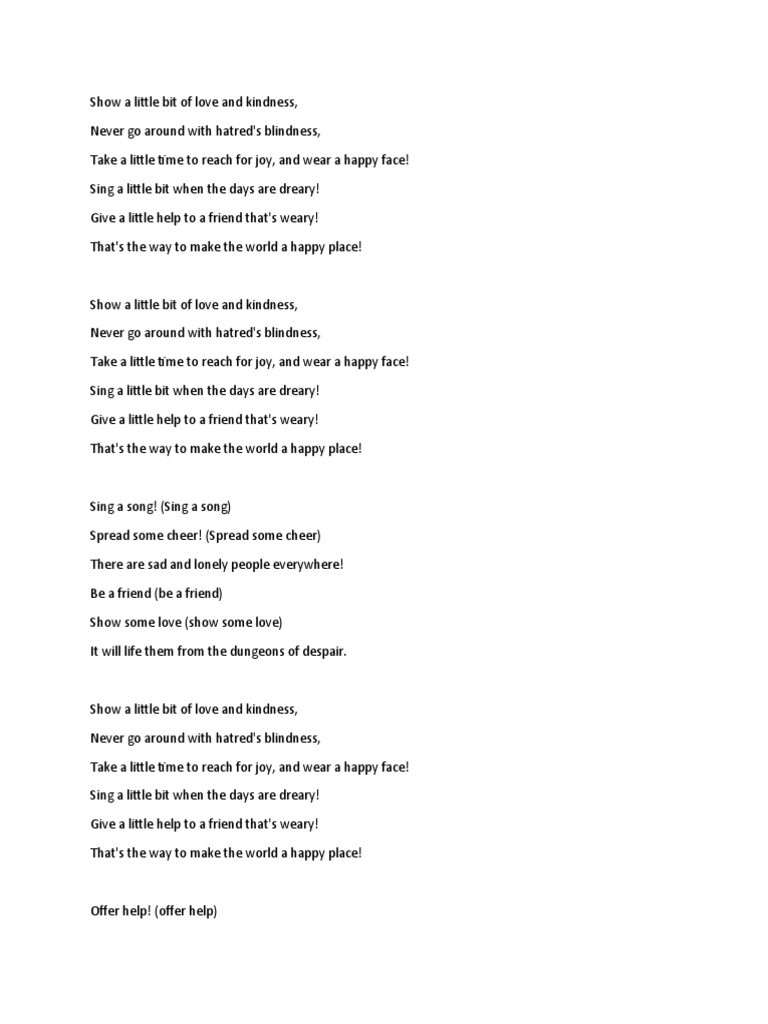 Show A Little Bit of Love and Kindness | PDF