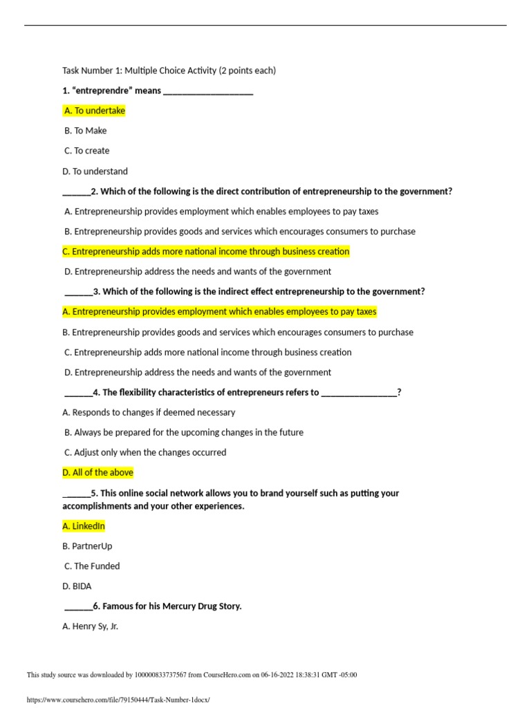 Task Number 1 | Download Free PDF | Entrepreneurship | Economies