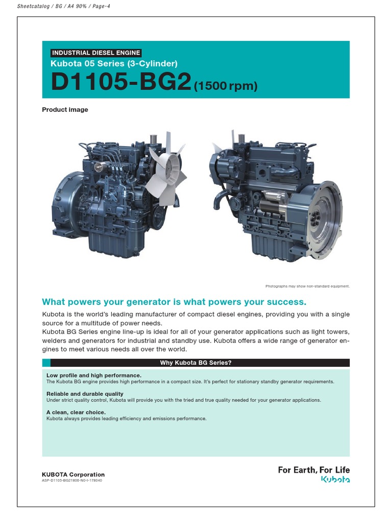 D1105 BG2 1500RPM | PDF | Engines | Diesel Engine