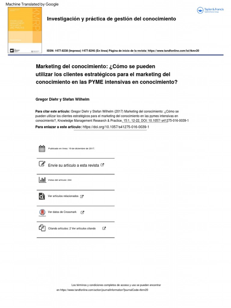 Knowledge Marketing How Can Strategic Customers Be Utilised For Knowledge Marketing in Knowledge ...