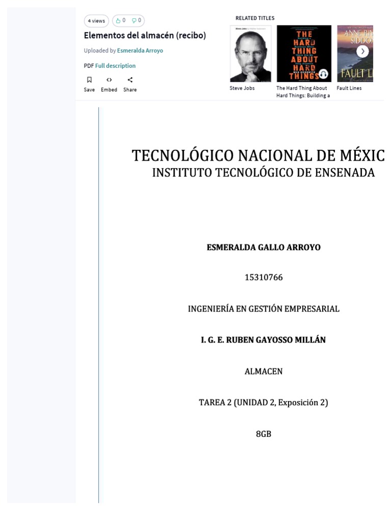 PDF Elementos Del Almacen Recibo - Compress | PDF