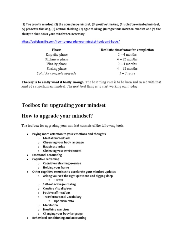 Mindset Pdf Thought Mindset