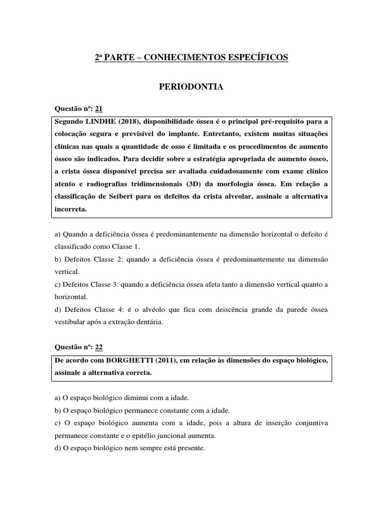 Prova Definita Odonto Periodontia 2020 2021 PDF | PDF | Hepatite | Dente