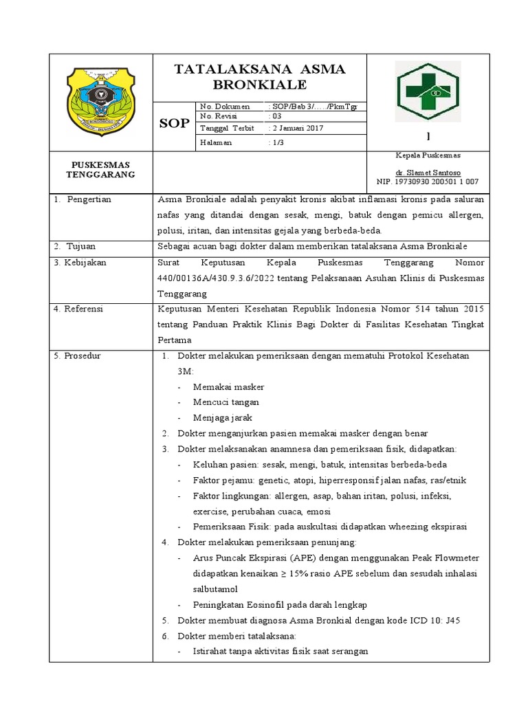 Tatalaksana Asma Bronkial | PDF