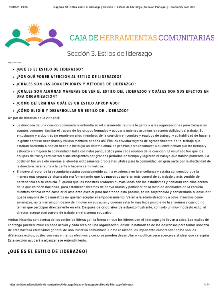 Capítulo 13. Notas Sobre El Liderazgo - Sección 3. Estilos de Liderazgo ...
