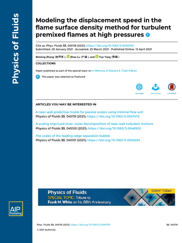 Zhang Et Al 2021 - Modeling SD in FSD | PDF | Turbulence | Continuum ...