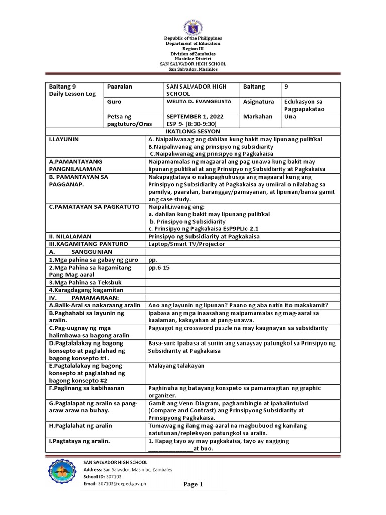 DLL in Esp 10 September 1, 2022 | PDF