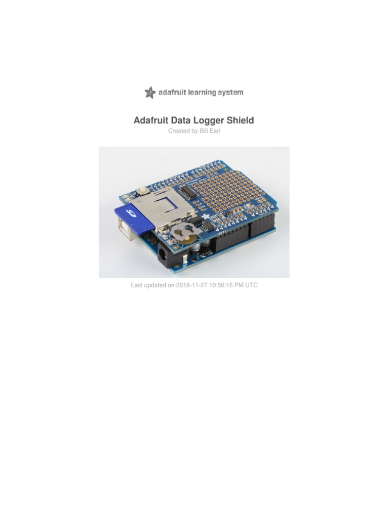 Adafruit Data Logger Shield Pdf Arduino Computer Hardware