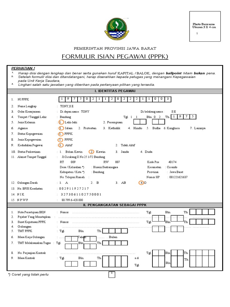 Fip PPPK Jabar Tony. | PDF