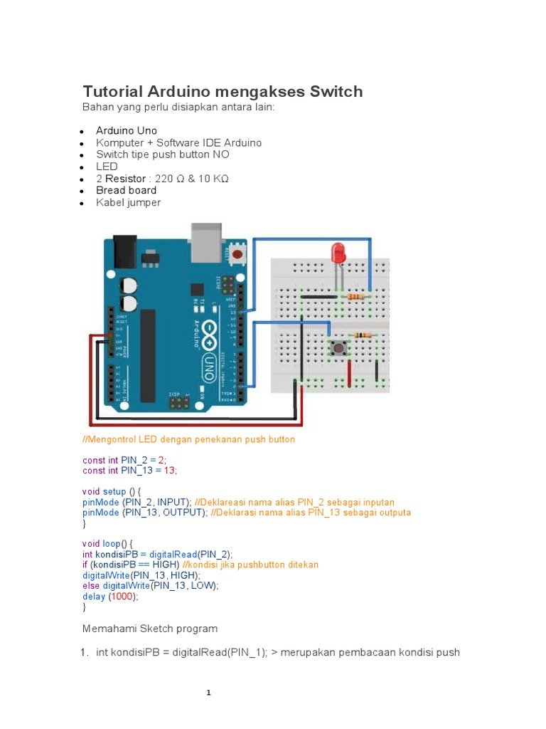 Tutorial Arduino Mengakses Switch | PDF