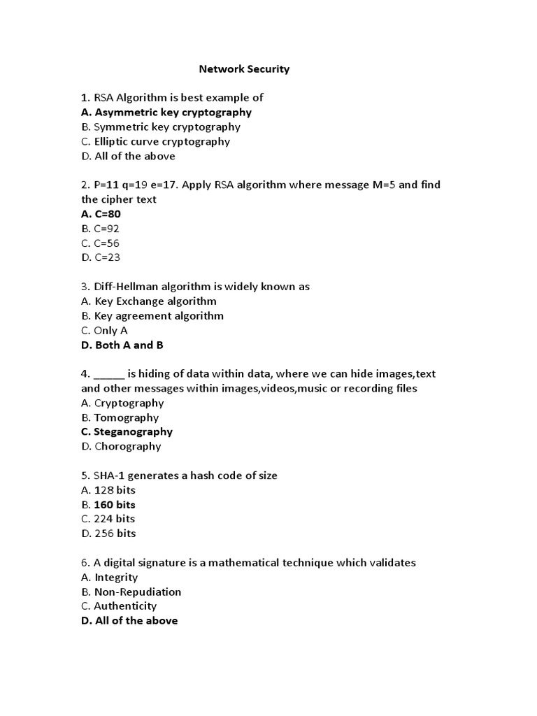 Network Security Questions | PDF
