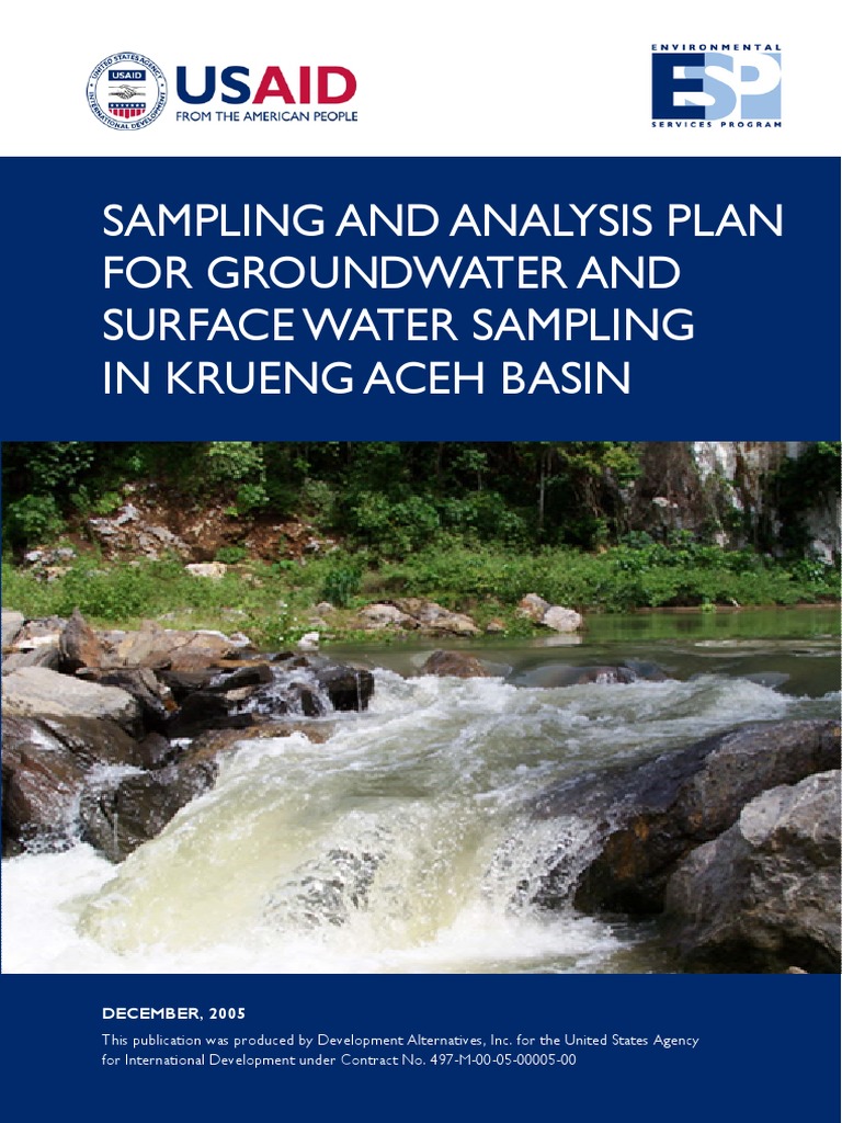 R 0080 Sampling Anlyss Plan Aceh Basin | PDF | Ph | Water Quality