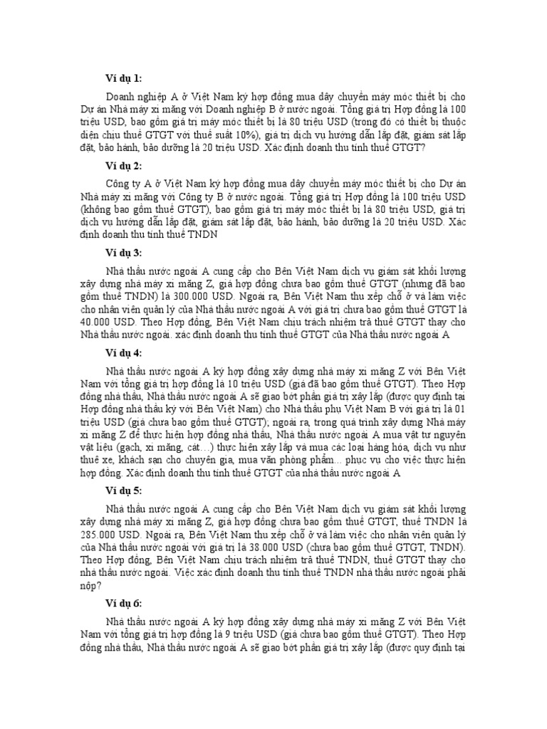 SV-BT thuế nhà thầu 2 | PDF