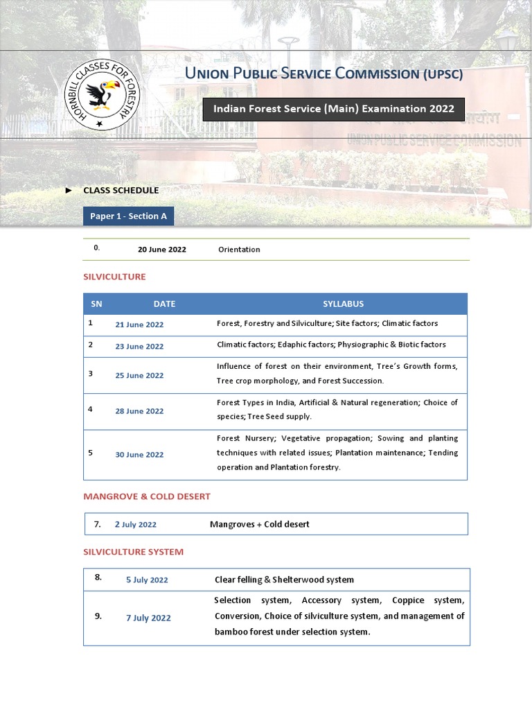 IFoS 2022 Class Schedule | PDF | Ecology | Forestry