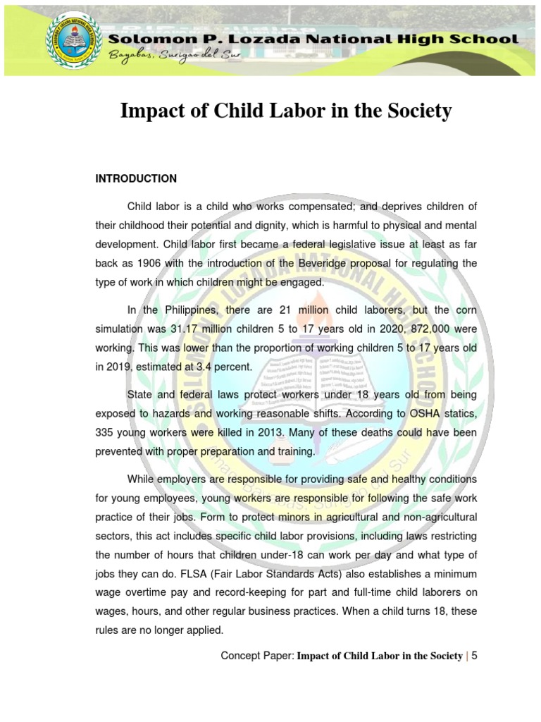 The Detrimental Impacts of Child Labor on Health, Education, and ...