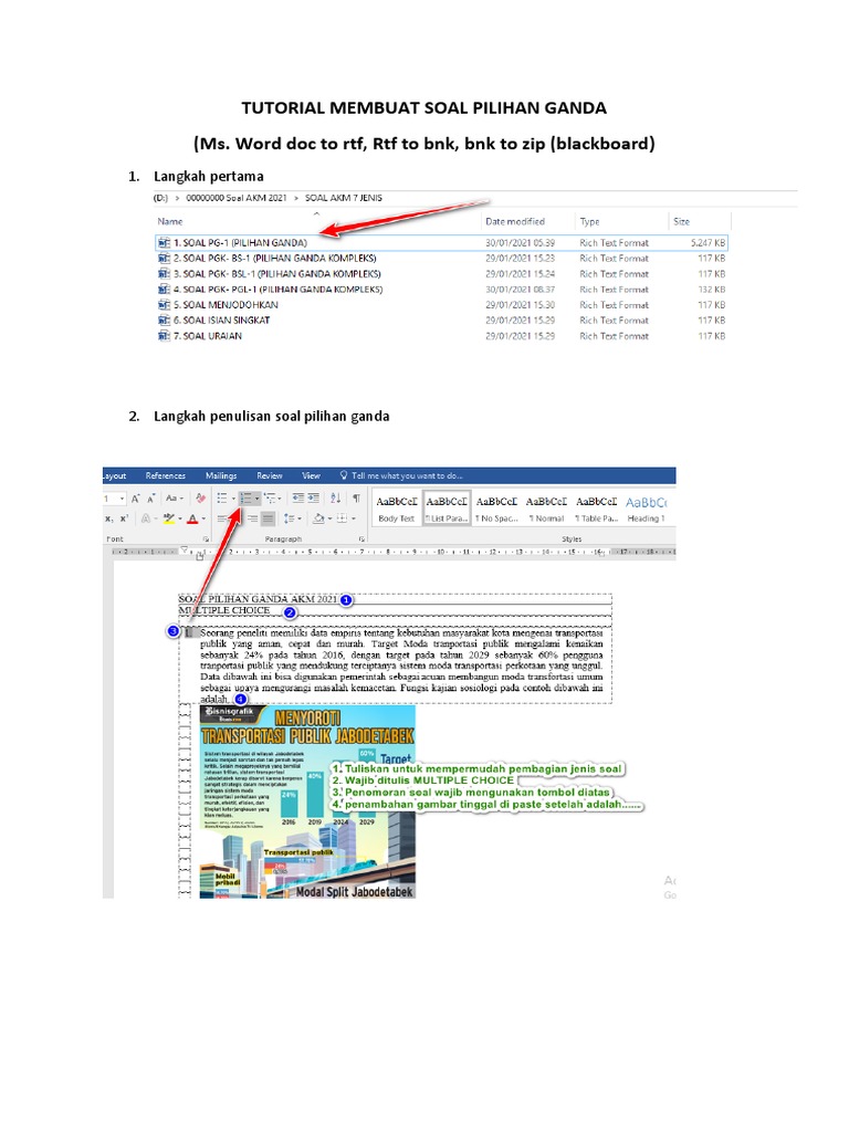 Tutorial Membuat Soal Pilihan Ganda PG 1 | PDF