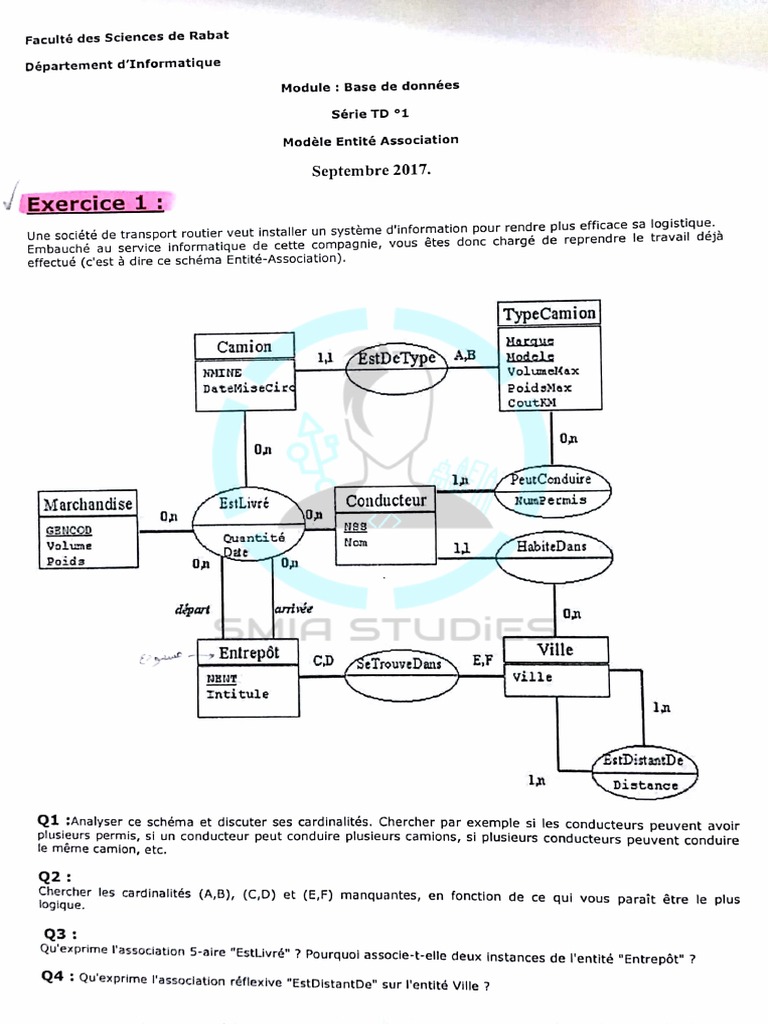 BD - TD 1 + Corrigé 2017-2018 | PDF