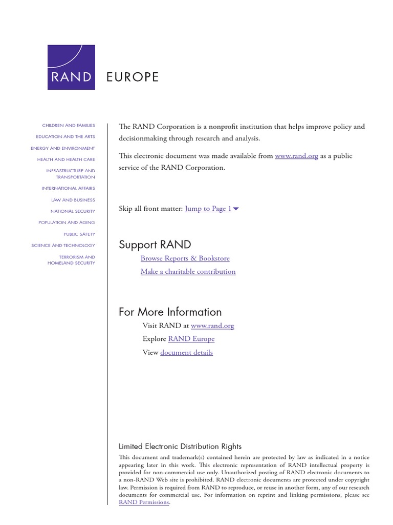 Rand Rr180.Sum | PDF | Rand Corporation | Nonprofit Organization
