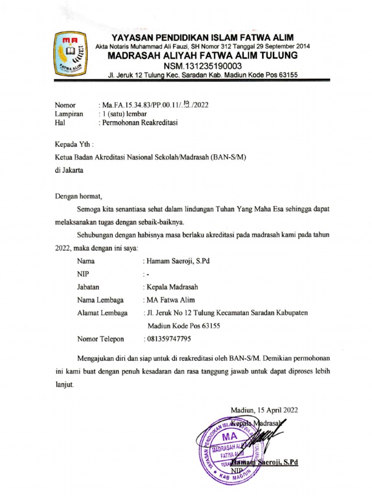 Surat Pengajuan | PDF