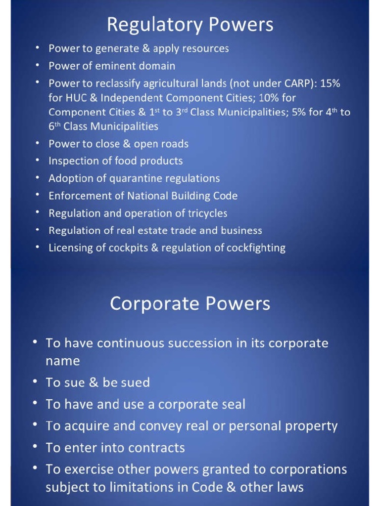 Powers of Local Government Units | PDF