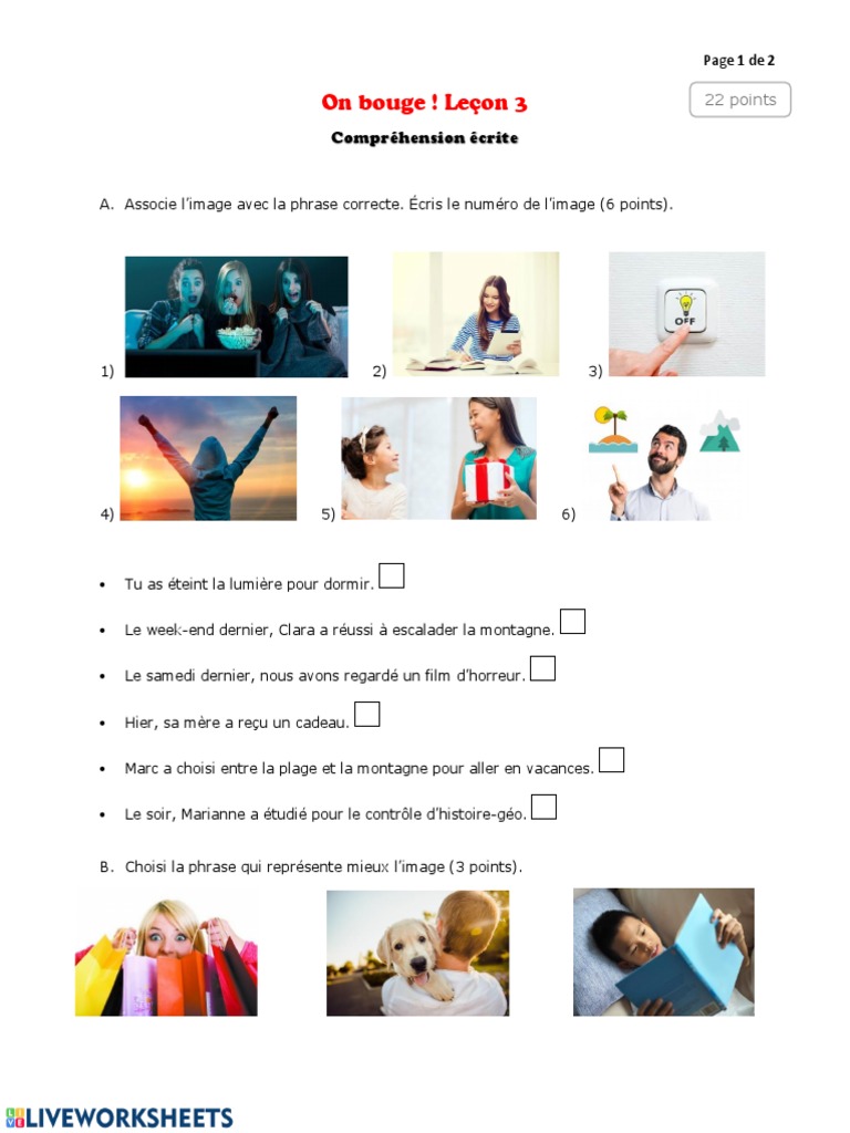 Activités de compréhension écrite | PDF