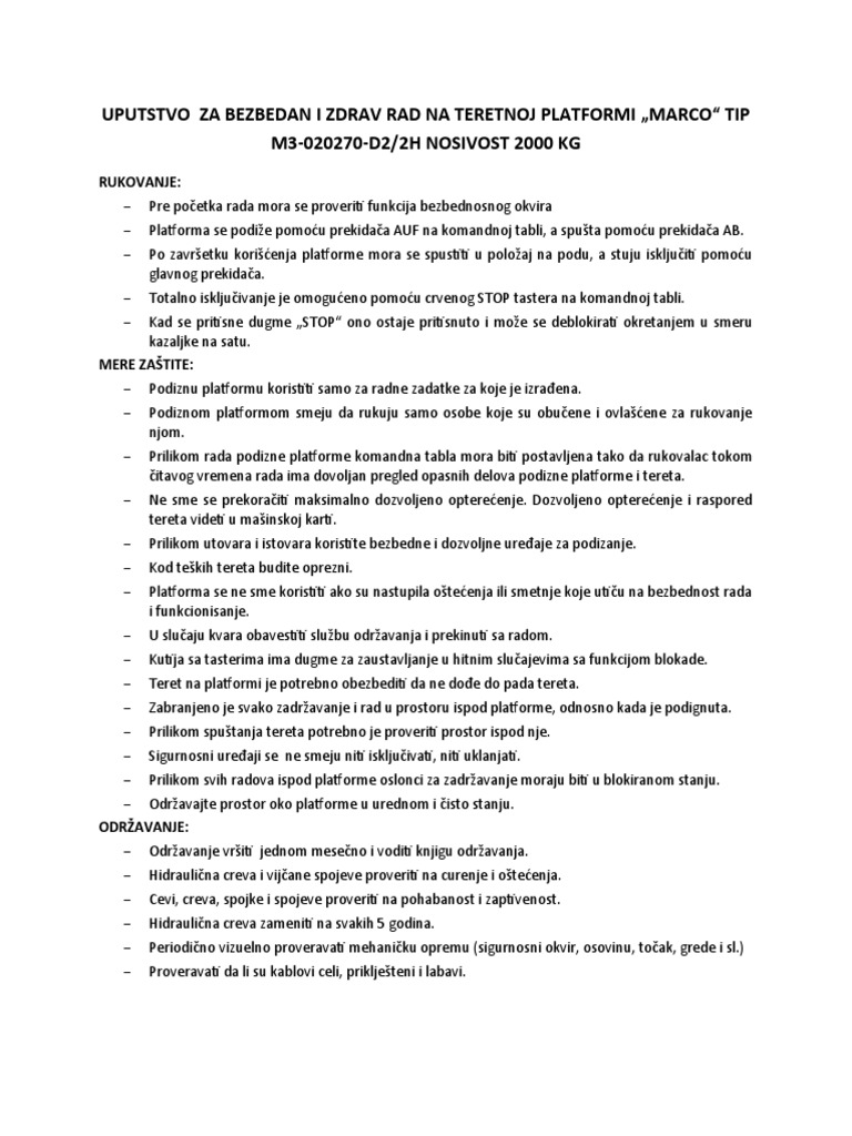 Radna Platforma MARCO | PDF