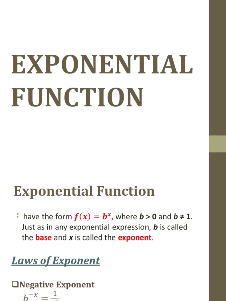 Exponential Function | PDF