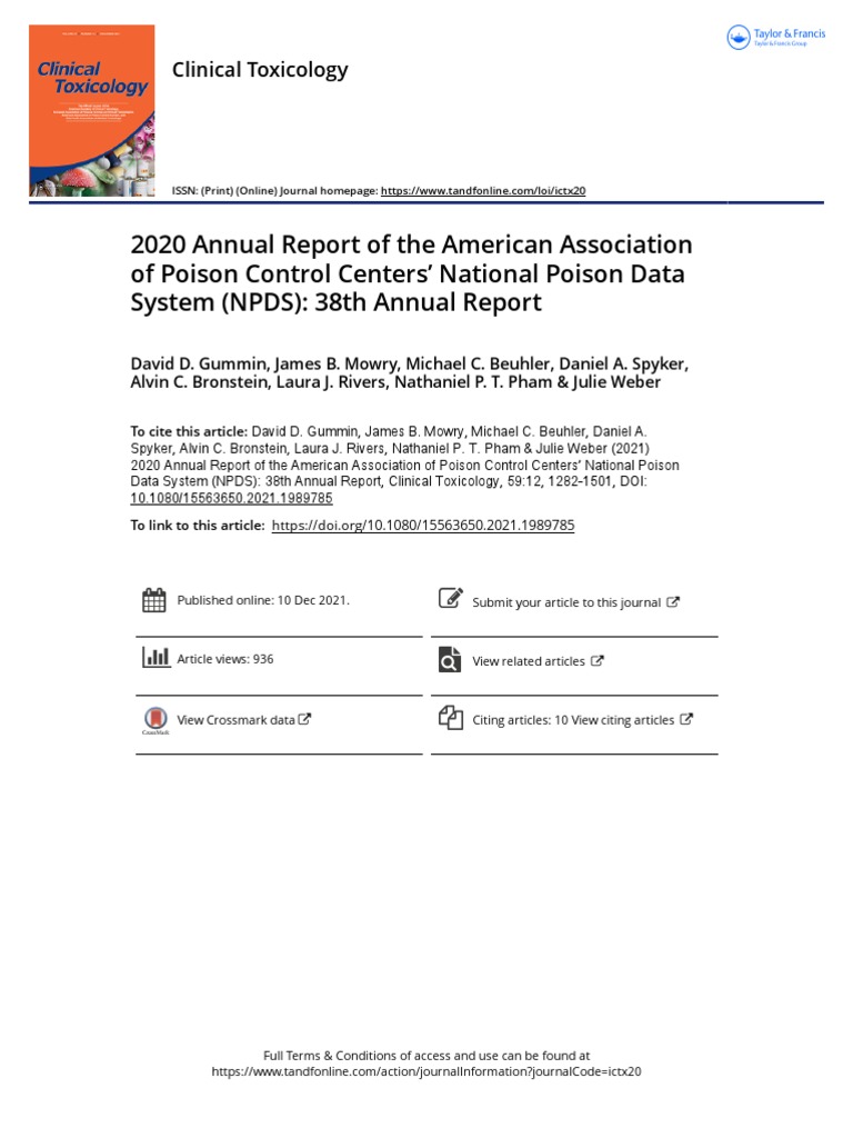 2020 Annual Report of The American Association of Poison Control ...