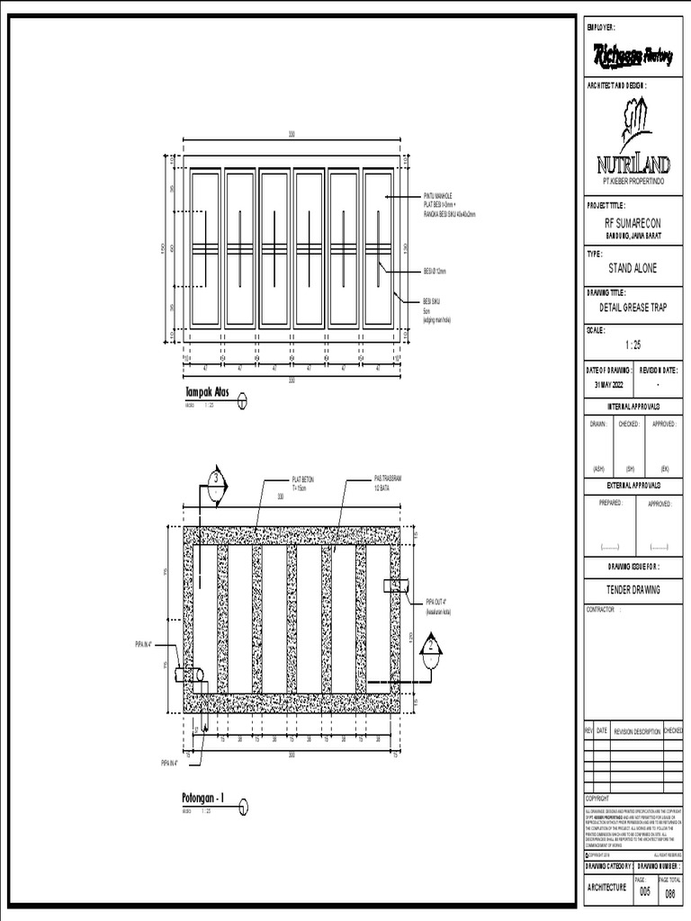 Detail Grease Trap RF 2022 | PDF | Civil Law (Common Law) | Design