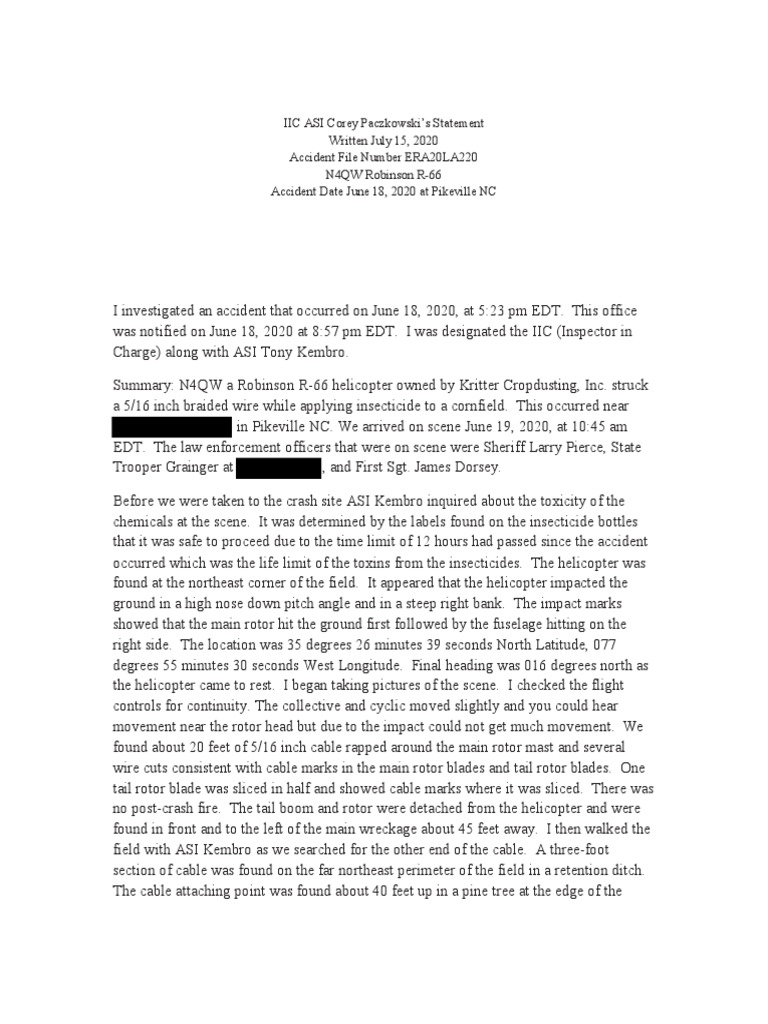 FAA Inspectors Statement - Redacted-Rel | PDF