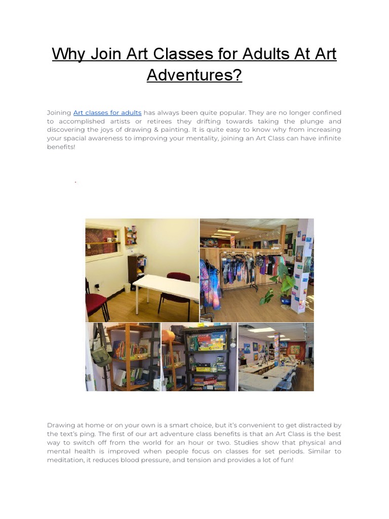 Why Join Art Classes For Adults at Art Adventures | PDF | Psychology ...