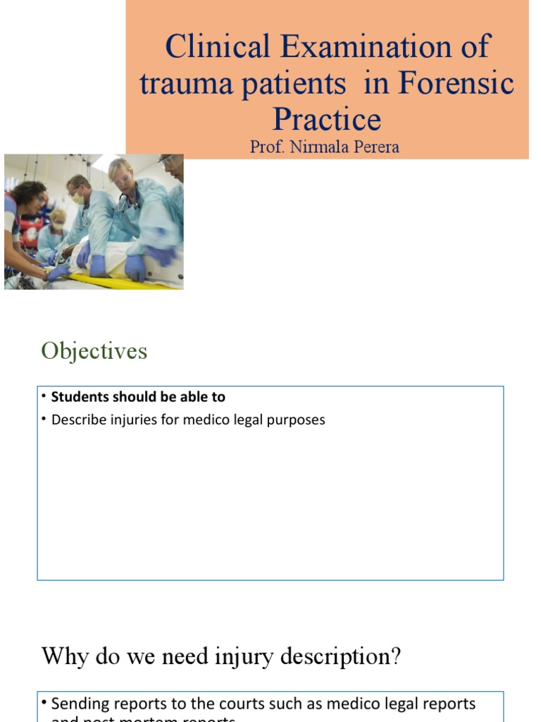 Forensic Trauma Examination Guide | PDF | Wound | Wound Healing