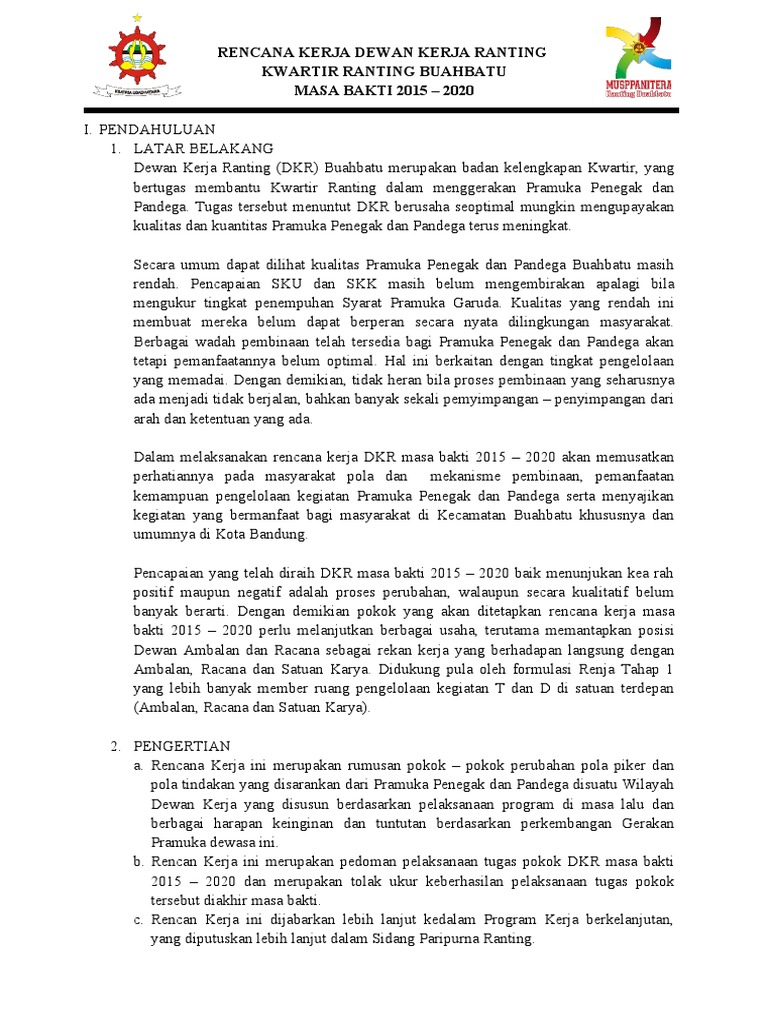 Rencana Kerja Dewan Kerja Ranting | PDF | Karier & Perkembangan