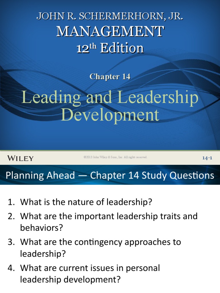 Chapter 14 - Leading and Leadership | PDF | Leadership | Behavioural ...
