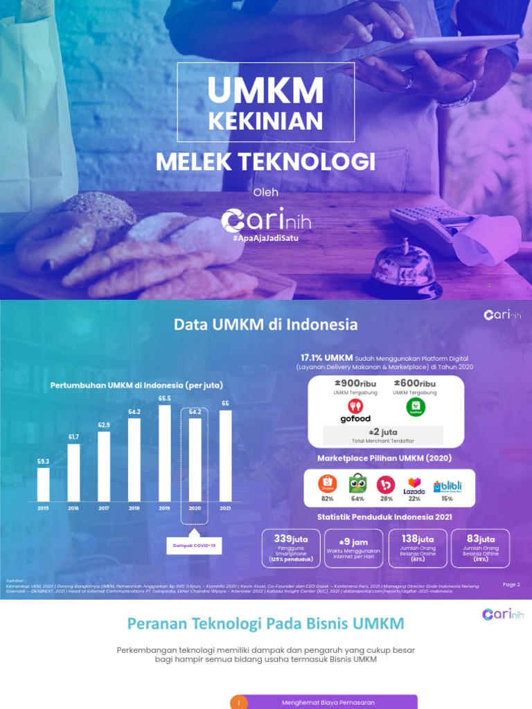 UMKM Kekinian Melek Teknologi - CARInih & Rumah BUMN Bandung 2022 | PDF