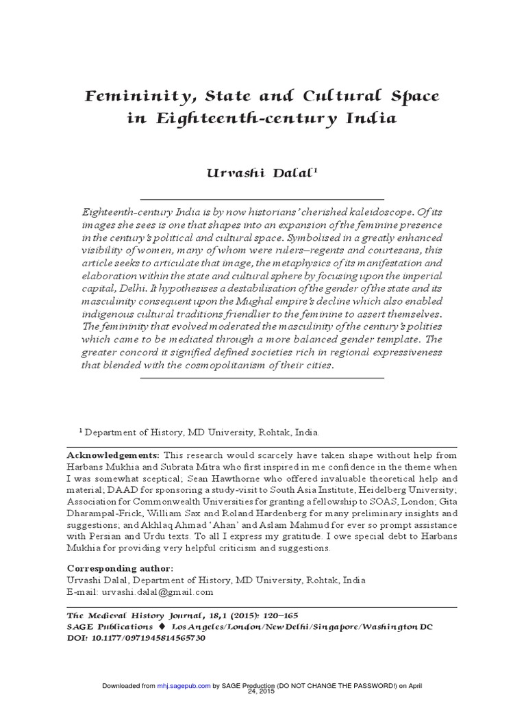 Femininity, State and Culture | PDF