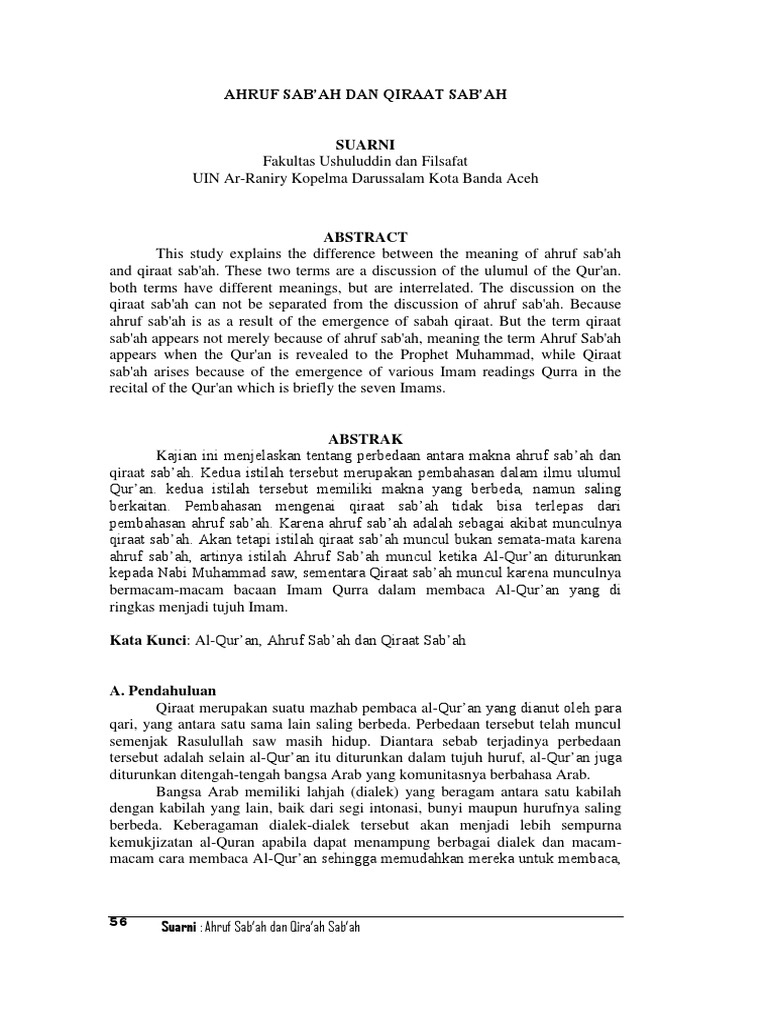 Ahruf Sabah Dan Qiraat Sabah | PDF