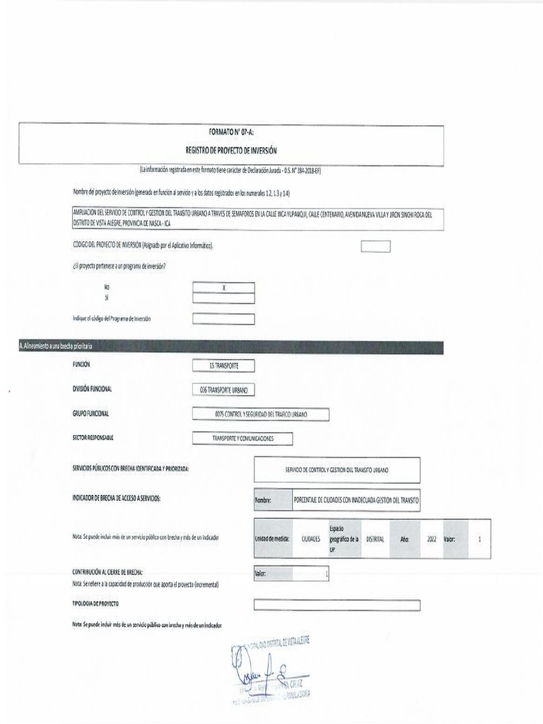 Formato 7a - Ampliacion Semaforos Mdva | PDF