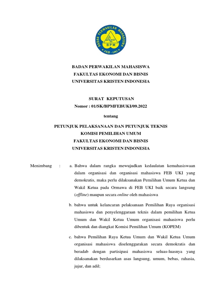 Juklak Juknis Kopem Feb Uki 2022 | PDF