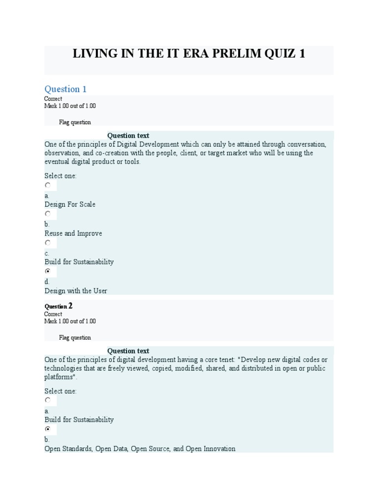 Living in The It Era Prelim Quiz 1 | PDF | Radio | Computing Living in The It Era Prelim Quiz 1 | PDF | Radio | Computing