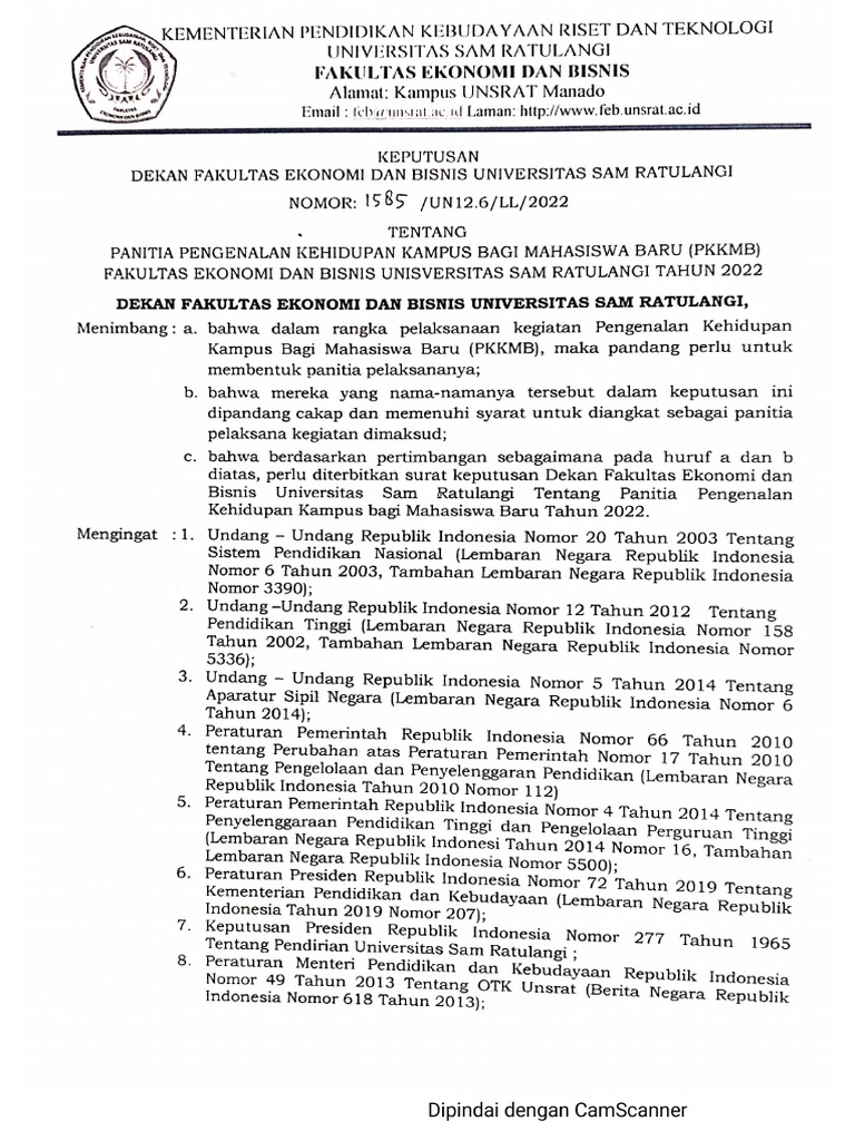 SK Panitia PKKMB 2022 | PDF