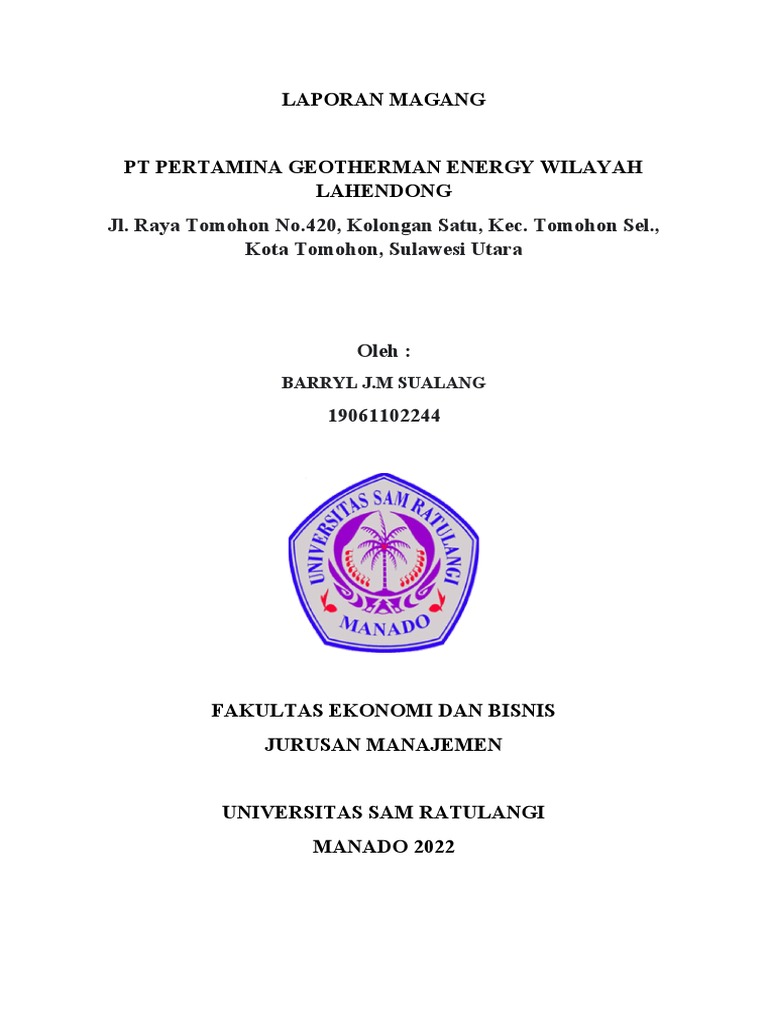 JUDUL LAPORAN MAGANG | PDF