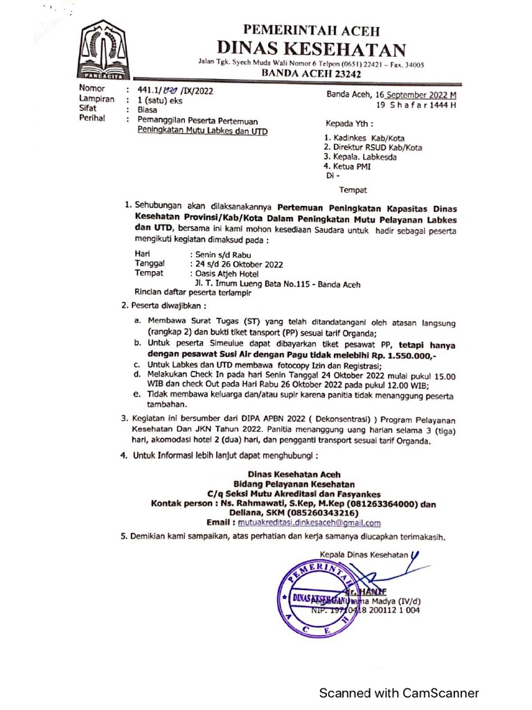 Surat Pemanggilan Peserta | PDF