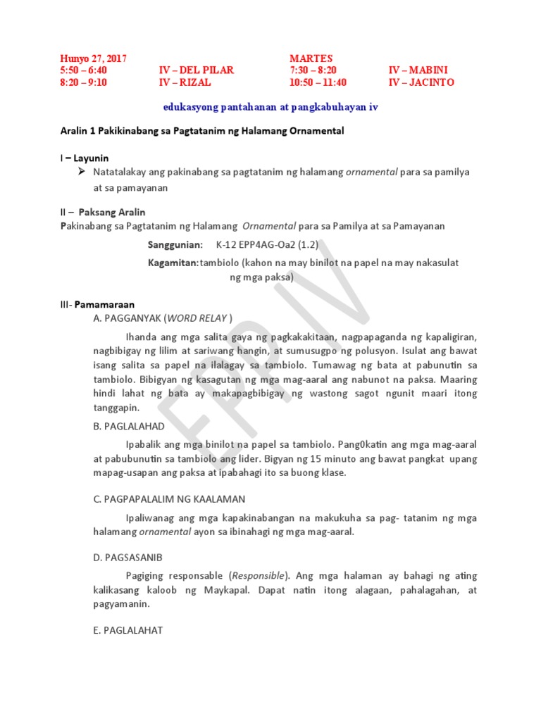 Detailed LP Sa Epp IV (Agriculture) - Joy Manzano | PDF