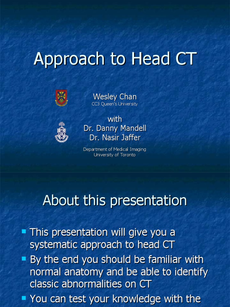 Approach To Head CT | PDF | Ct Scan | Anatomy
